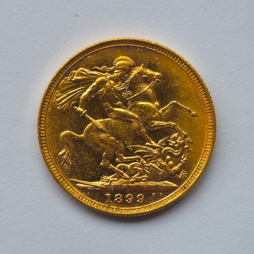 Pre-owned 22ct Gold 1899 Victoria Old Head Full Sovereign Coin - Own4Less